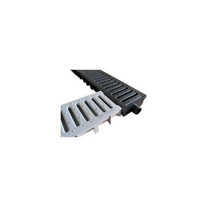 Black PVC Shallow Channel 1mtr